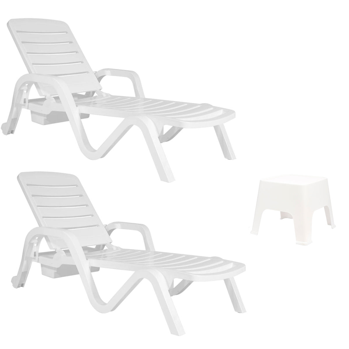 Gardenlife | Reposera Toronto 5 Posiciones X2 Unidades + Mesa Sunset ...